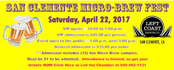 San Clemente Micro Brew Fest Saturday April 22 2017 – South OC Beaches