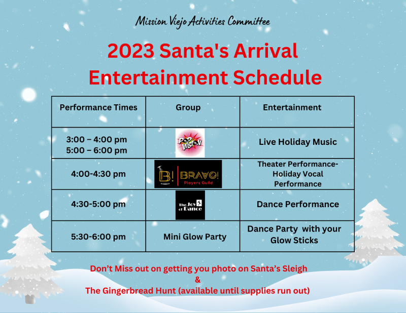 Mission Viejo Holiday Lighting Celebration Sunday November 26 2023 ...